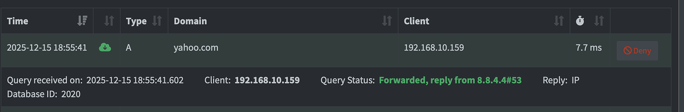 How to determine if pihole is communicating with the upstream dns ...