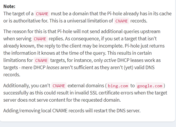 CName wildcard not resolving when target is a local DNS record - Help - Pi-hole Userspace