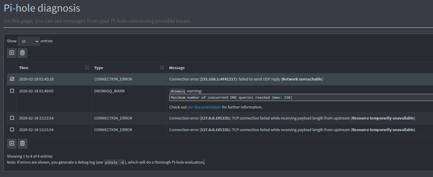 Pihole connection errors - Help - Pi-hole Userspace